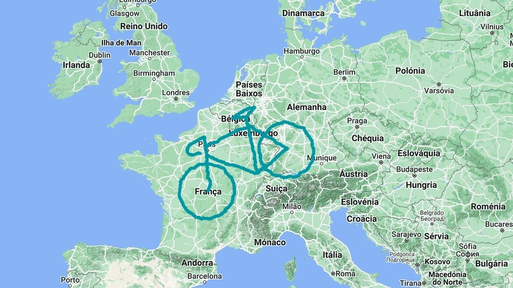 Across seven countries: Couple bike 7,000 km to draw giant GPS bicycle ...