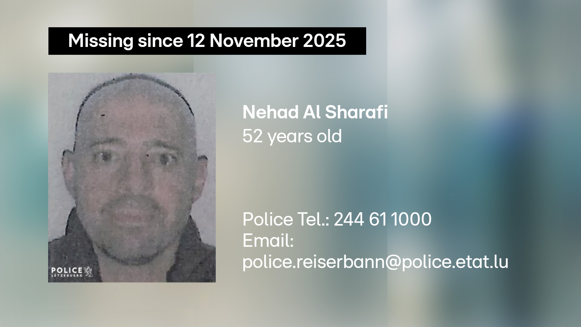Missing person alert: Nehad Al Sharafi, 52, missing since 12 November ...