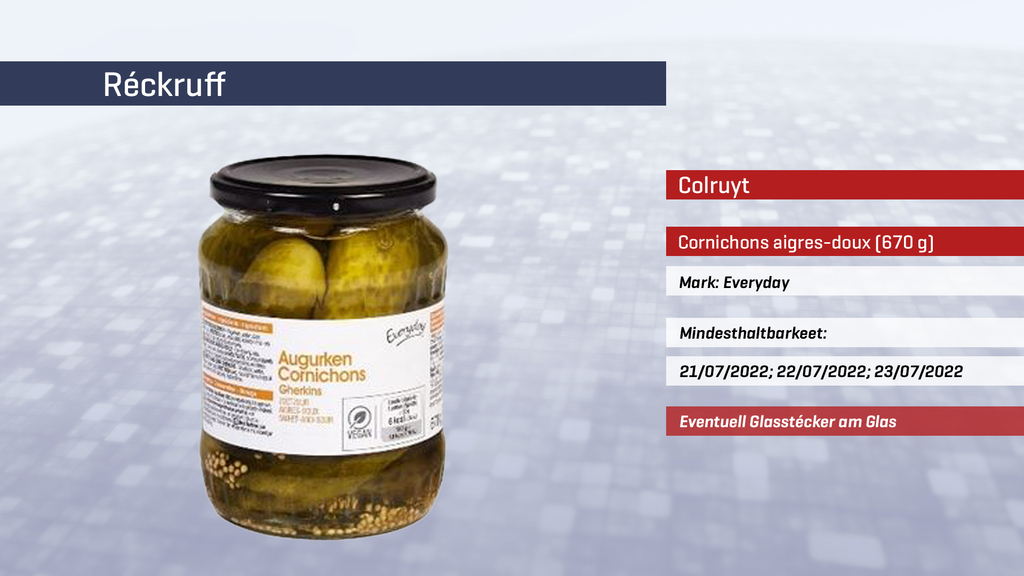 Réckruff: Kornischonge vun der Mark Everyday kéinte Glas enthalen - RTL ...