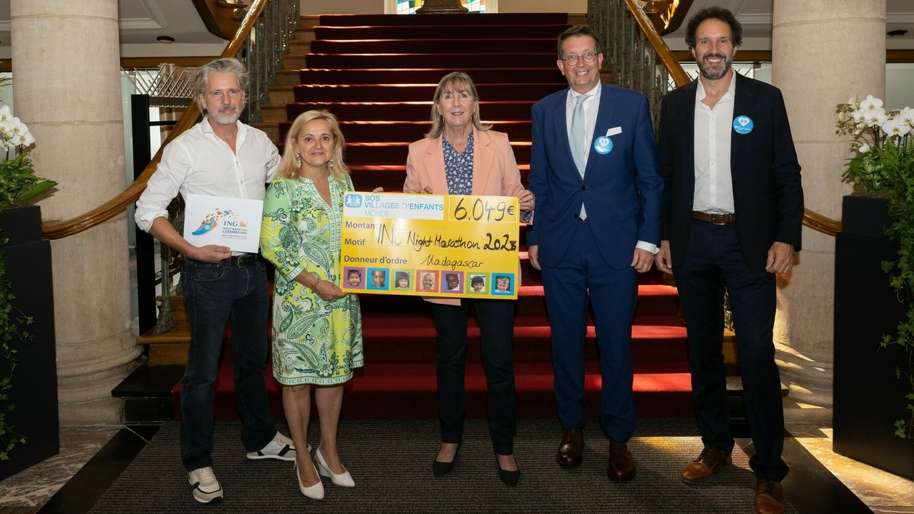 Leefer vum ING Night Marathon: 6.049 Euro fir SOS Villages d’Enfants Monde