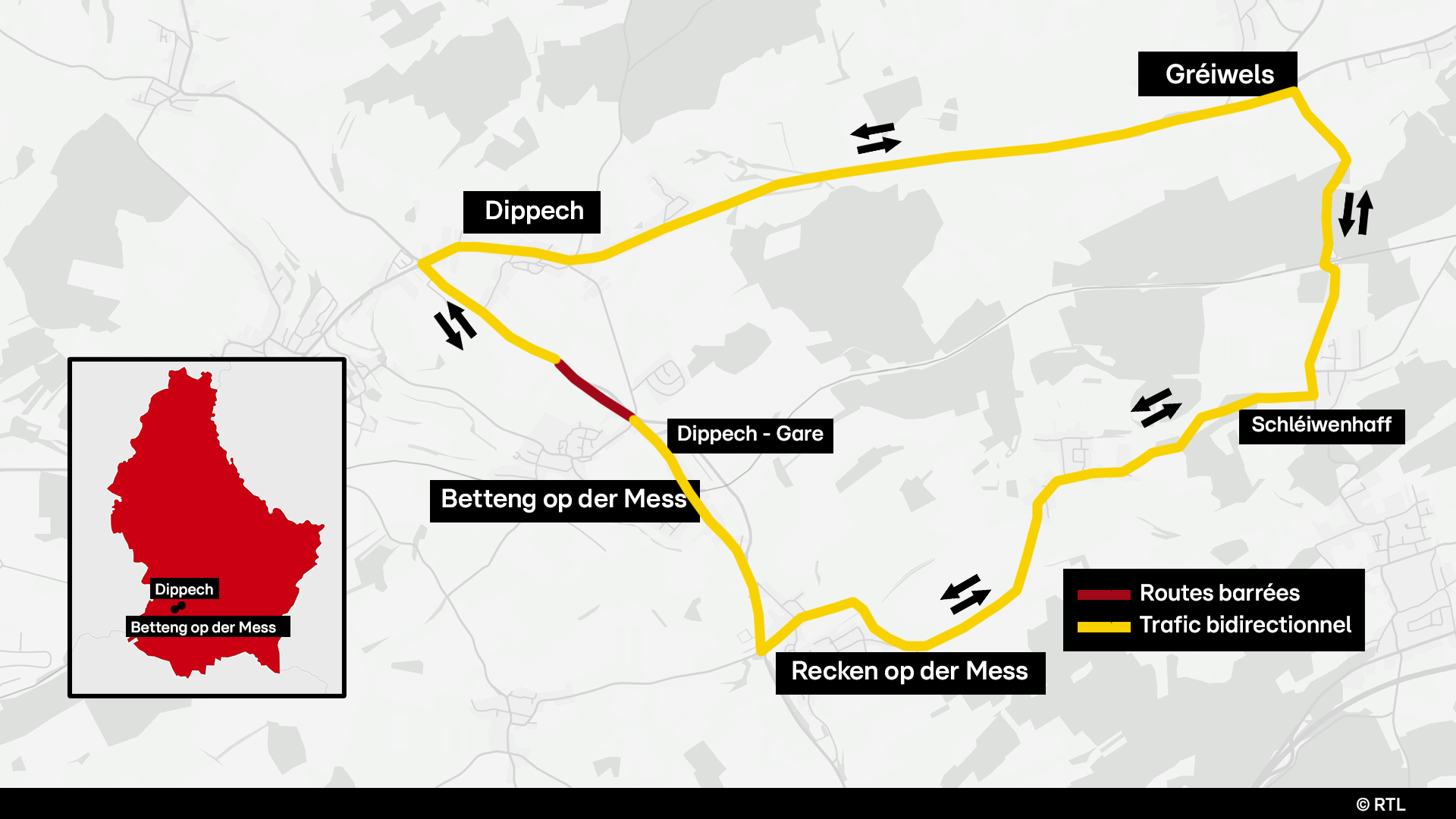 From 8 December to 12 December: N13 closed between Dippach and Bettange ...