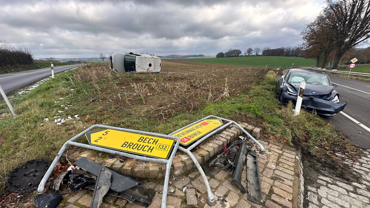 Midday on Tuesday: Violent collision leaves two injured - RTL Today