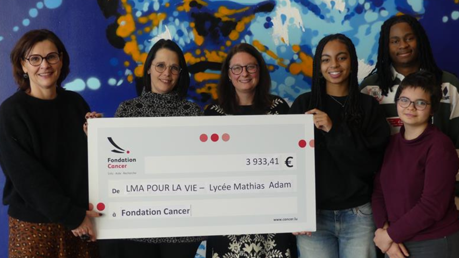 Solidaritéitslaf LMA POUR LA VIE - Lycée Mathias Adam: 3.933,41 Euro ...