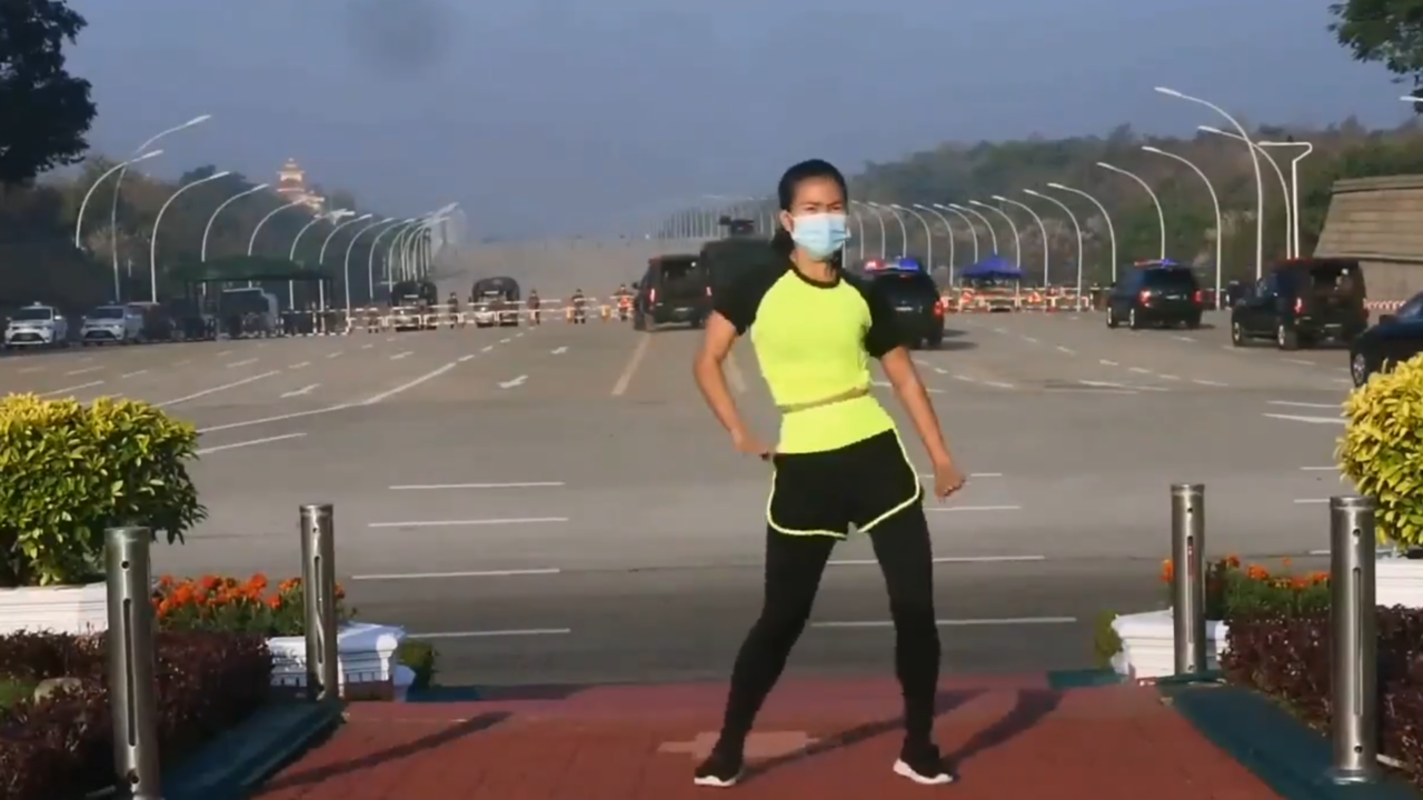 Video geet viral: Fra mécht Aerobic wärend Militärputsch am Myanmar ...
